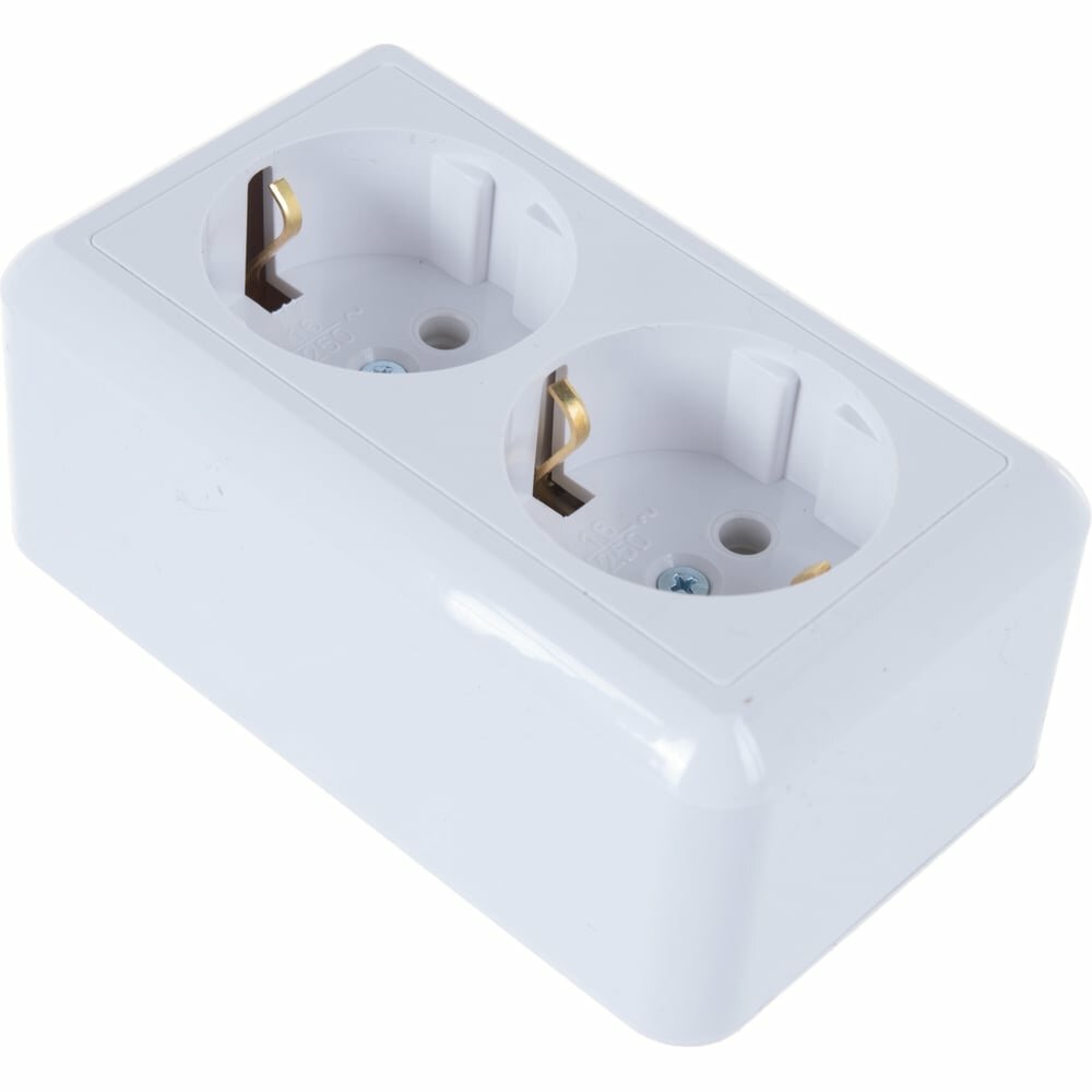 Розетка Кунцево-Электро оптима двухместная с з/к, 16А РА16-374 8010