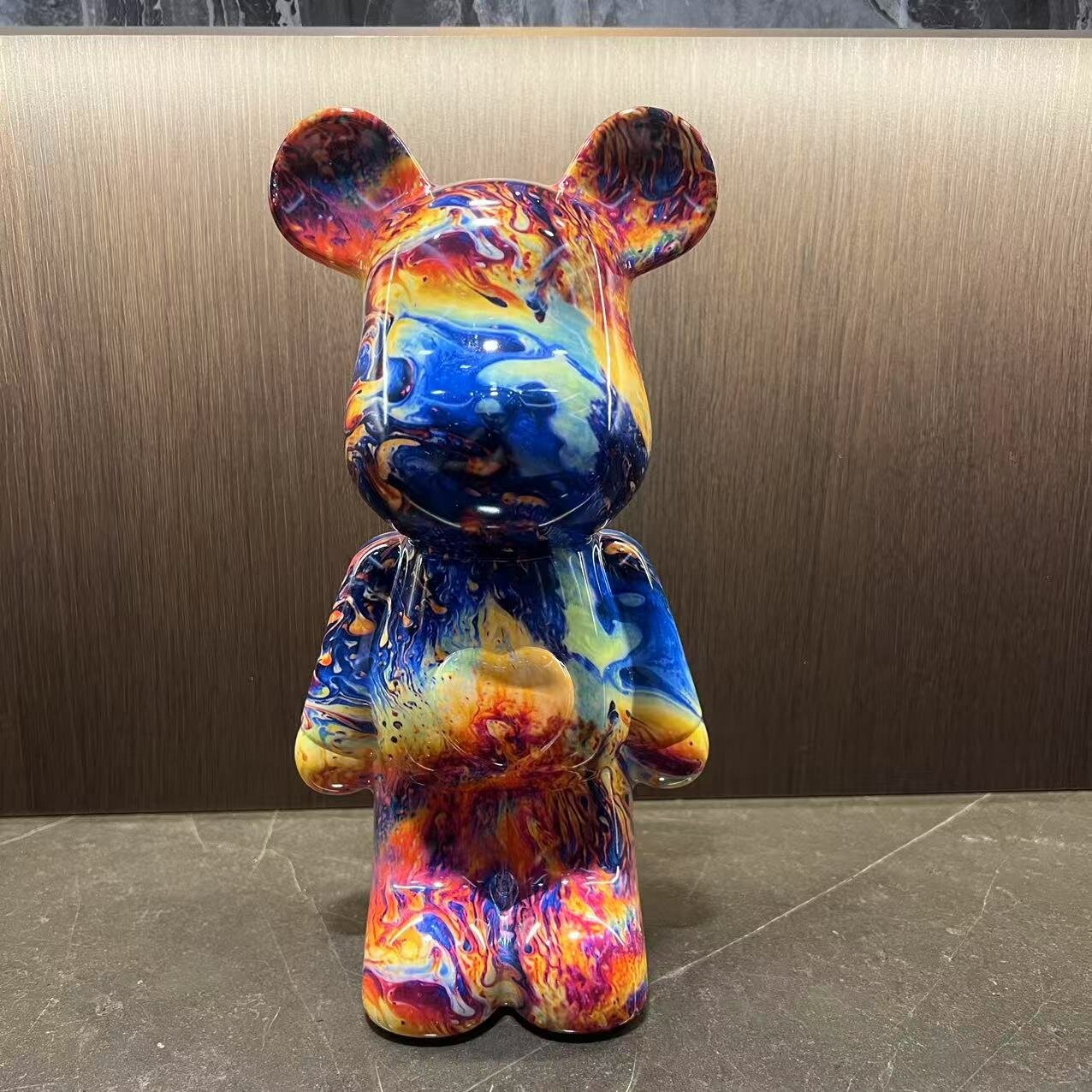 Украшение детской комнаты с медвежонком, интернет-знаменитость, светлый роскошный ТВ-шкаф, винный шкаф, фигурка мультяшного жестокого медведя, маленькая кукла