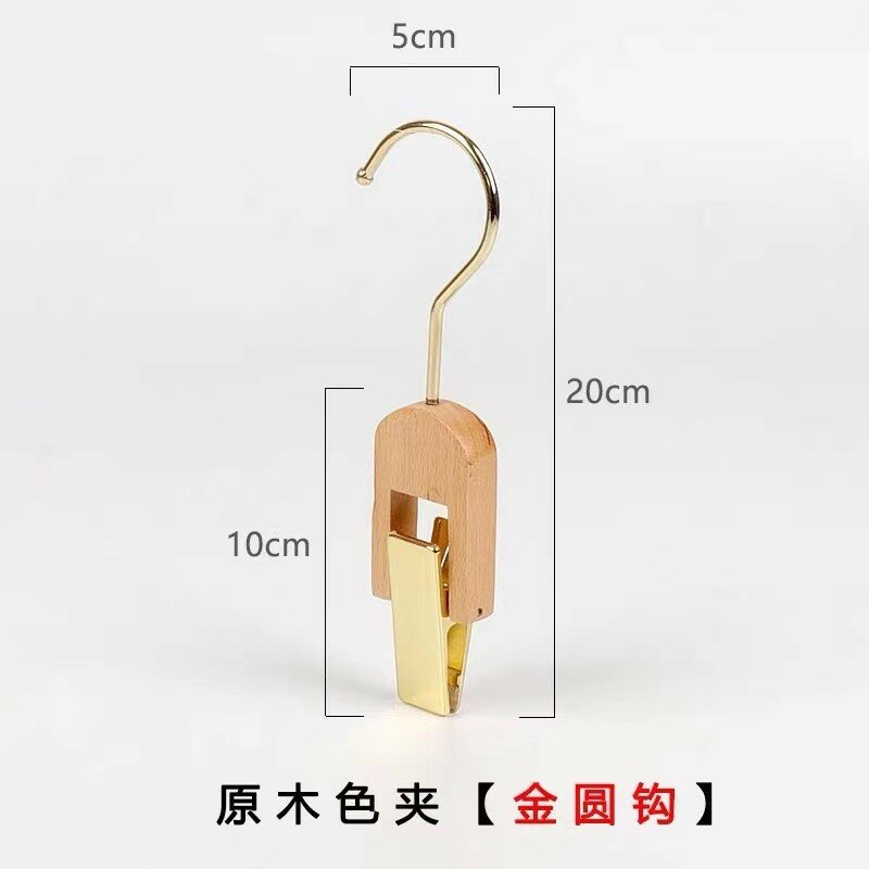 Деревянные золотые зажимные S-крючки 10 см, набор из 2 шт. для шарфов, аксессуар для вешалки