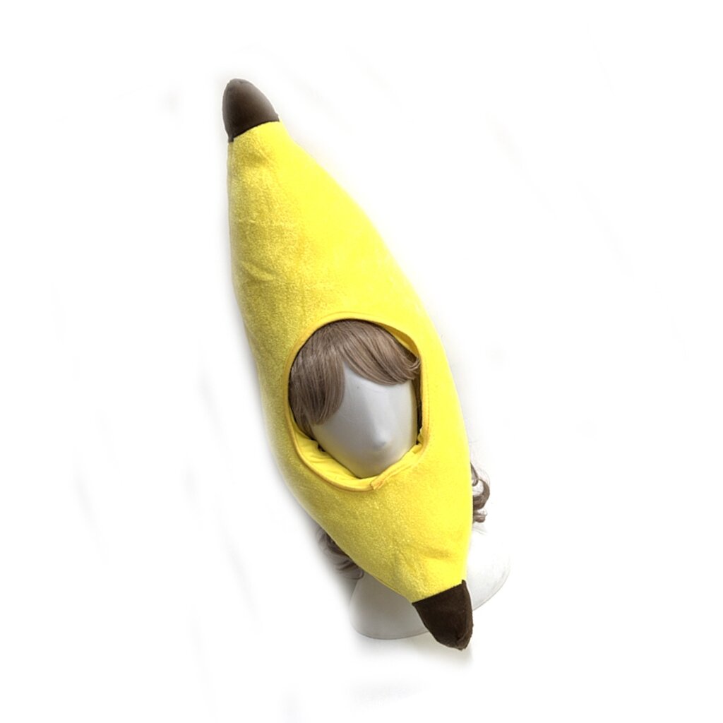 Bright Role Play Banana Hat Adjustable Closure Light weight Party Accessory For Adults And Teens