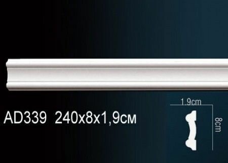 Молдинг Perfect AD339F Гибкий Д240xШ1.9xВ8 см /Перфект.