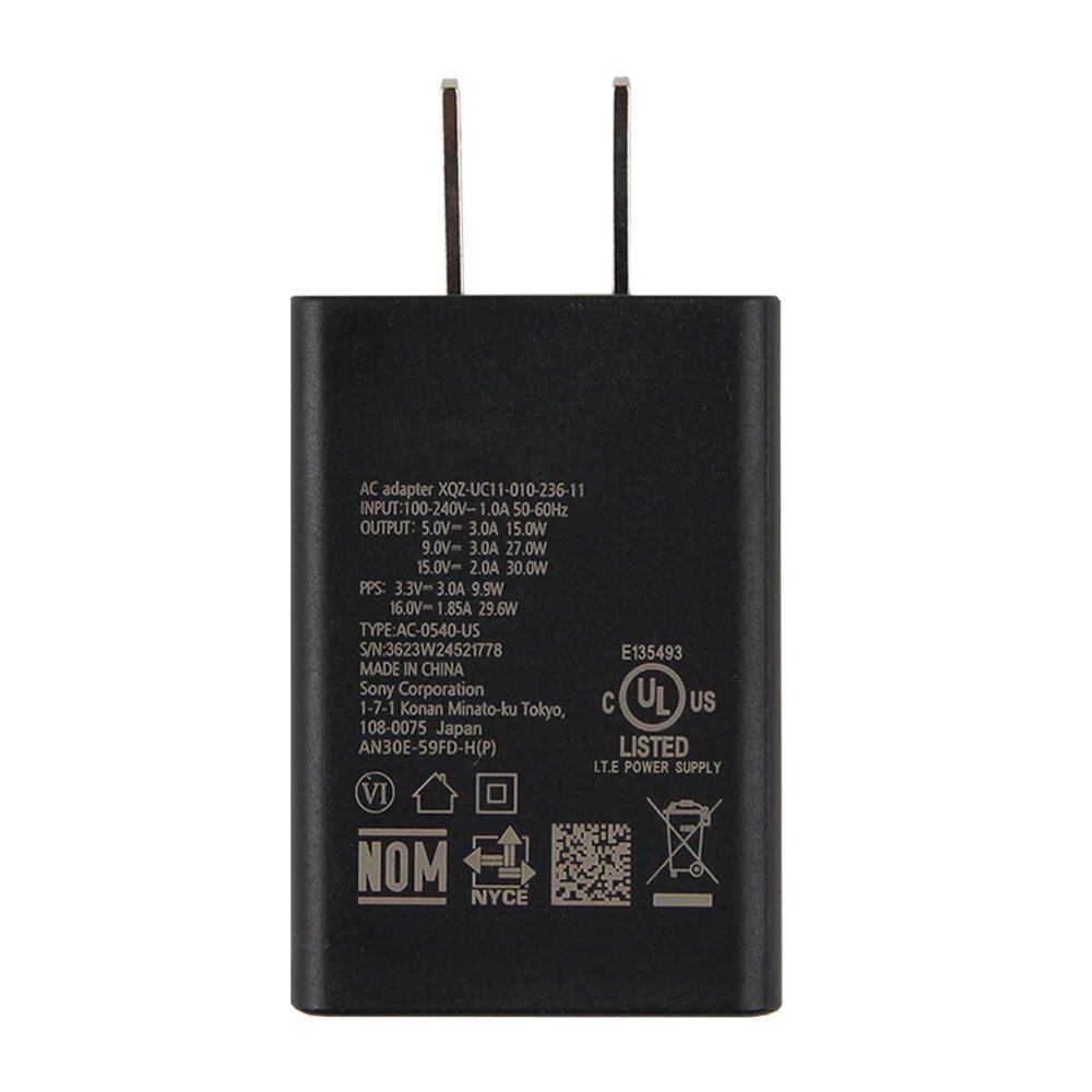 Новое быстрое зарядное устройство XQZ-UC1 для Sony Xperia L3 5 10 Plus XZ3 XA2 Plus XZ2 Premium XZ2 XA2 XA2 Ultra XZ1 XZ1 Compact UCB24 Type-C US-Adapter