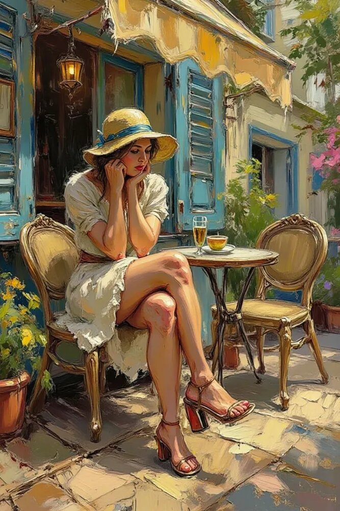 Алмазная Мозаика "Девушка В Шляпе" 40х50 См Алмазная Вышивка / Картина Стразами Подарков / Украшения