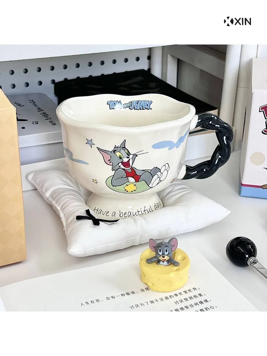 Кружка "Том и Джерри", Disney, керамика, 350мл, белая, для СВЧ и посудомойки