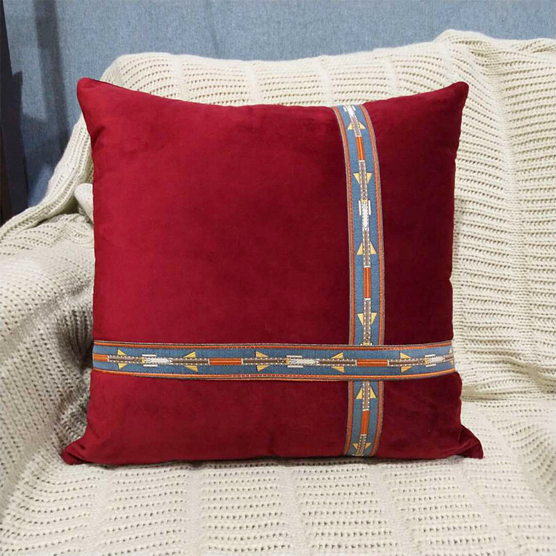 Европейский стиль легкой роскоши, бархатная кружевная подушка для кровати, поясничная подушка, креативная декоративная подушка для дивана