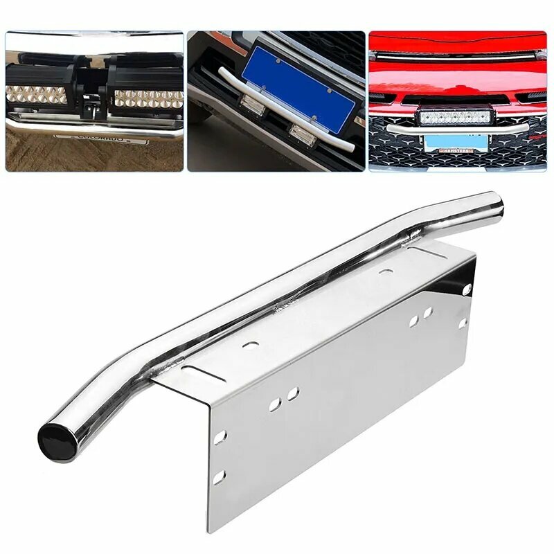 Держатель номерного знака автомобильного светодиодного прожектора, универсальный держатель для противотуманных и дополнительных фар, серебристый