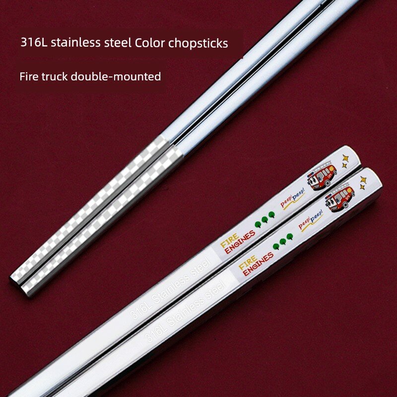 Корейские детские палочки для еды из нержавеющей стали 316L, посуда, полые палочки для еды с защитой от ожогов, ложка,