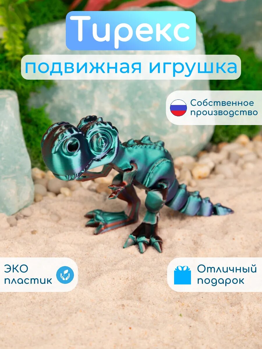 Динозавр Тираннозавр Тирекс подвижный 3D игрушка антистресс