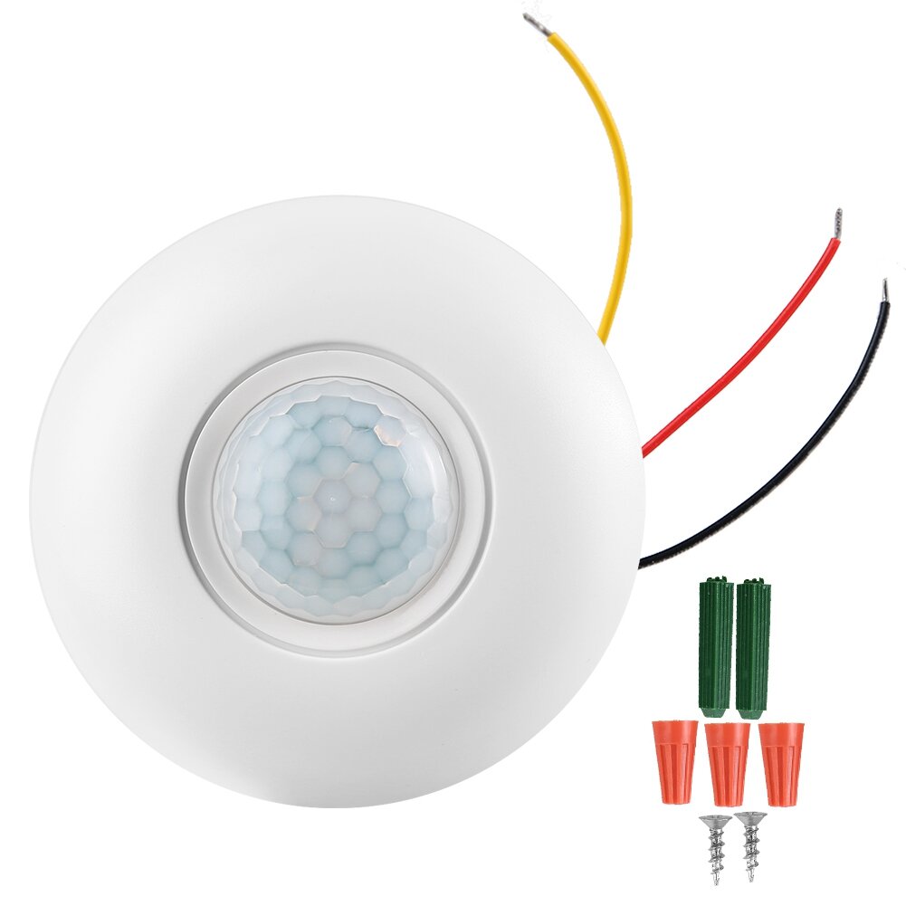 Датчик движения PIR 12 В постоянного тока, автоматический инфракрасный детектор тела, интеллектуальное управление системами освещения, энергоэффективный.