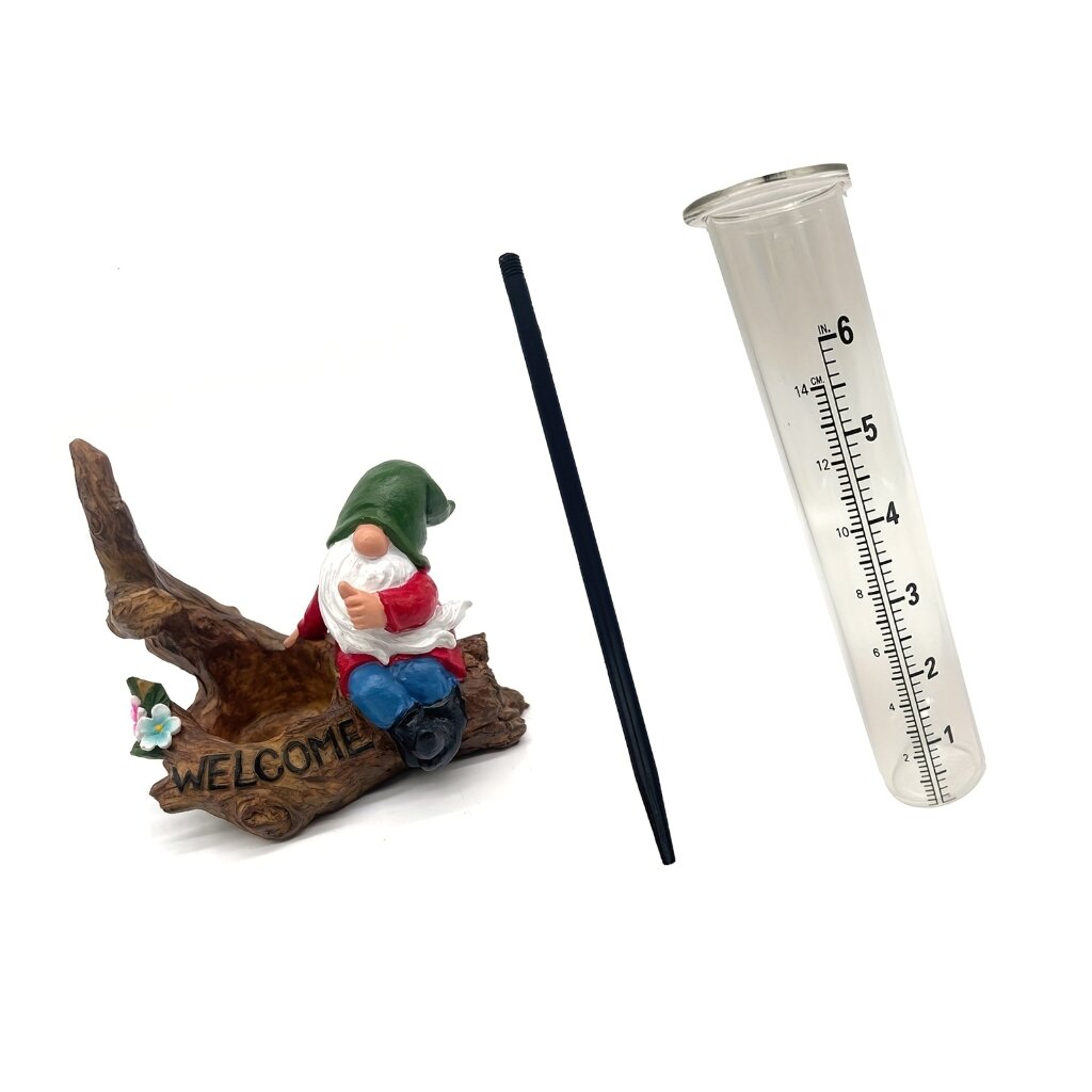 Напольный Дождемер Точная Четкая Шкала Декоративного Измерения Водонепроницаемого Металлического Кола для Сада, Двора, Патио