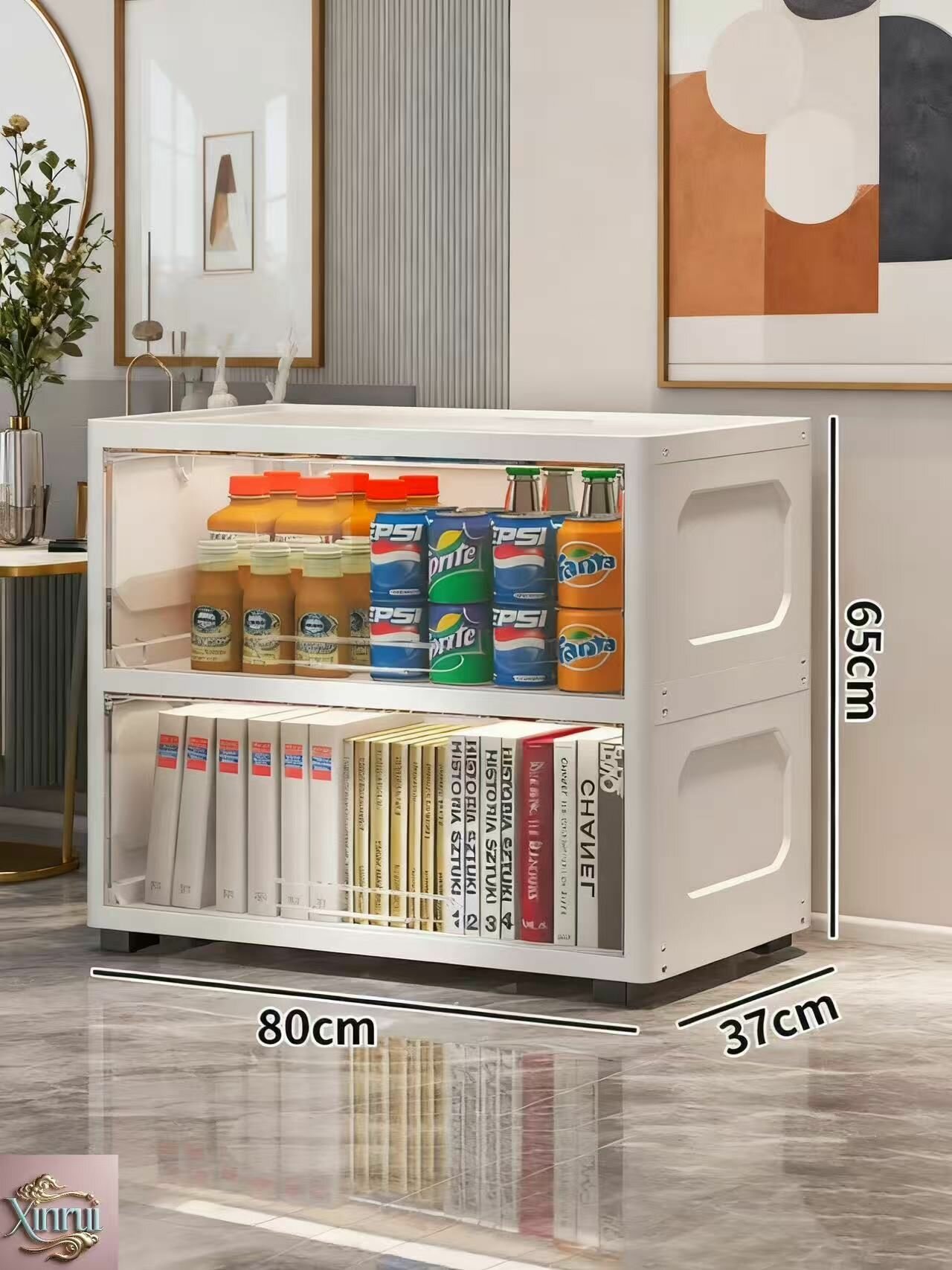 Двухслойная прозрачная откидная дверца шкафа, 80*37*65 см