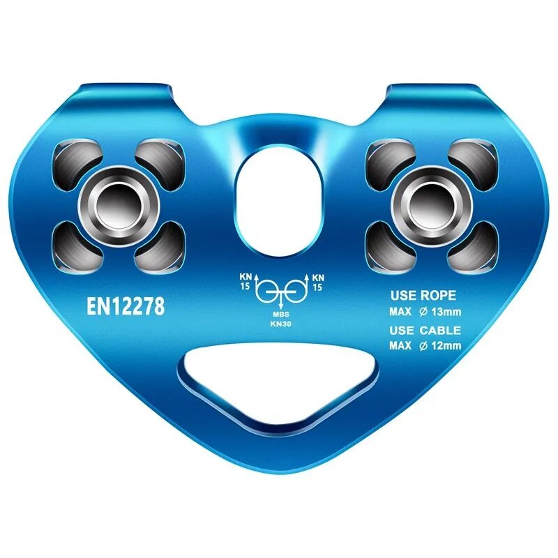 Трос для скалолазания в форме сердца с двойным шкивом из стального троса 13 мм, устройство для высокоскоростной зиплайн-тележки 24 кН