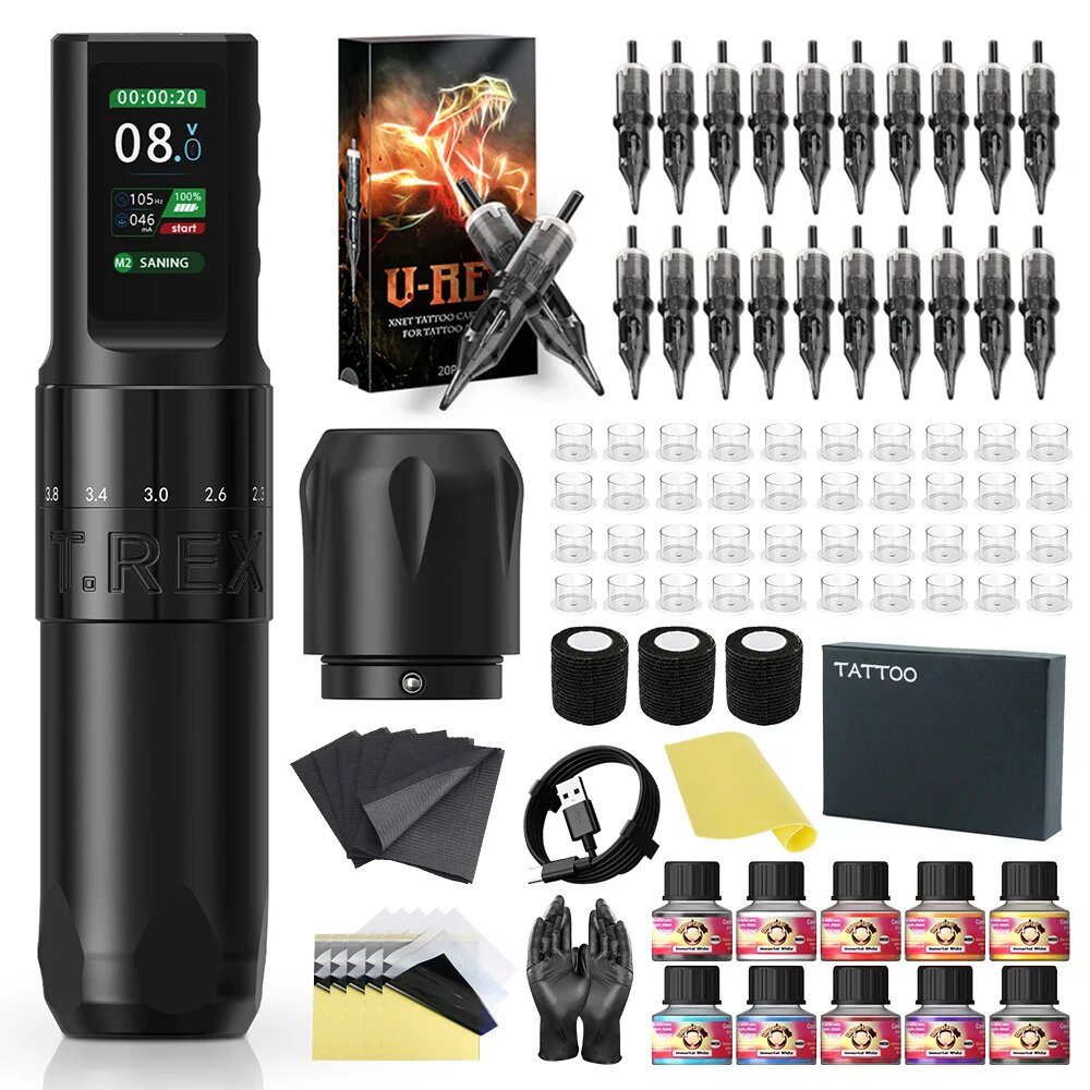 Беспроводной набор для татуировки T-Rex Black kit 02