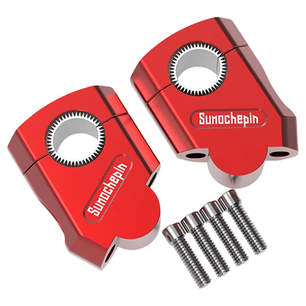 Крепление на руль мотоцикла, зажим для ручки, универсальный 28 мм 22 мм, стояки на руль Красный, Red