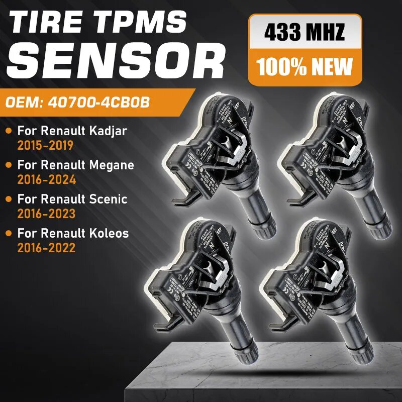 Автомобильный TPMS для Renault Kadjar 2015-2019 Renault Megane 4 Renault Scenic Renault Koleos 4PCS