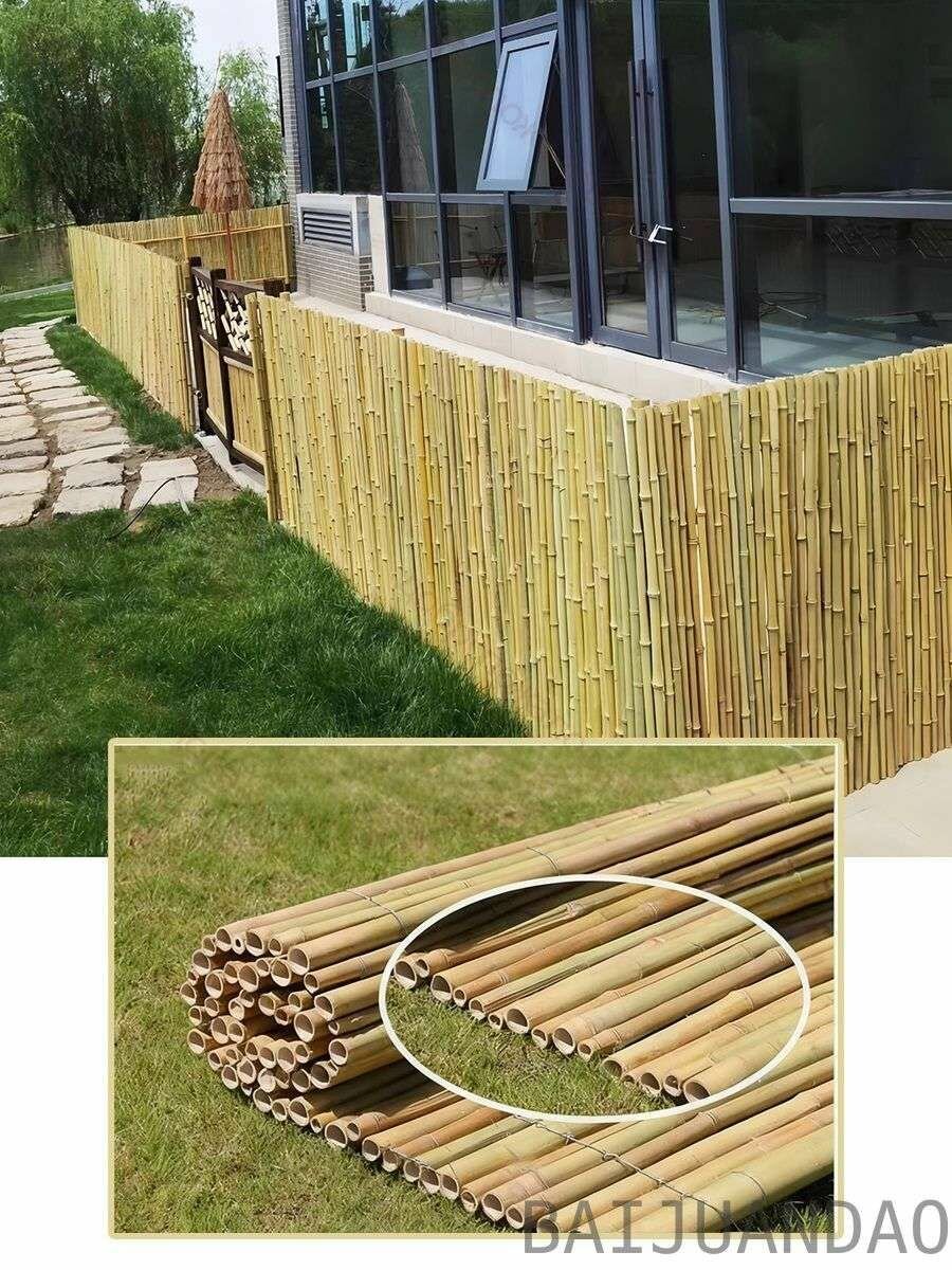 QIKIOB Бамбуковый забор рулон, Лента заборная