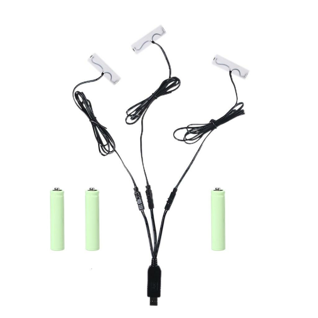 Батарейка AA 3в1 с USB для часов, радио, игрушек, Модели 3V