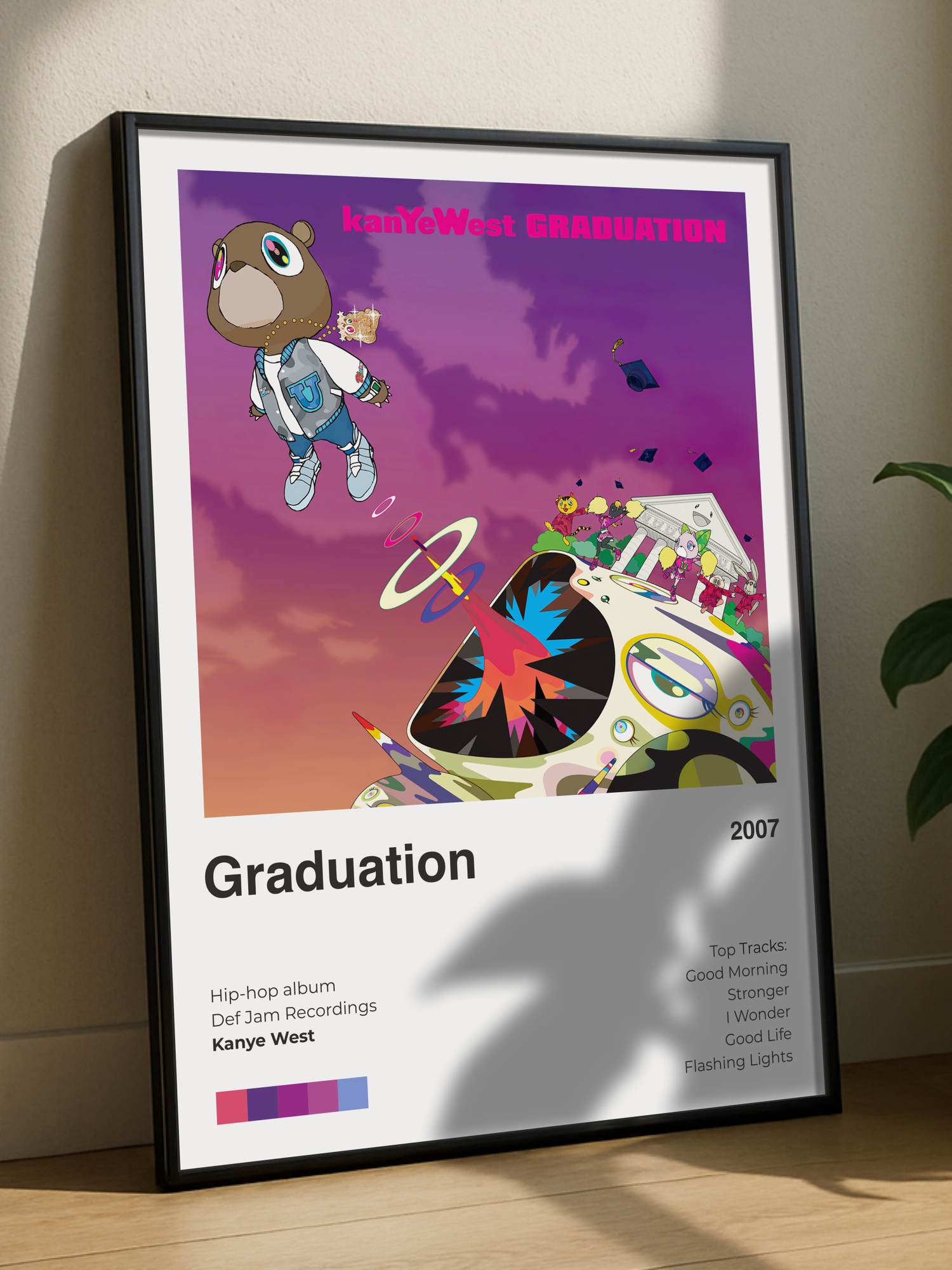 Постер плакат "Graduation" А4, музыкальный альбом, Kanye West, интерьерный, без рамы, плотная фотобумага 21x30 см.
