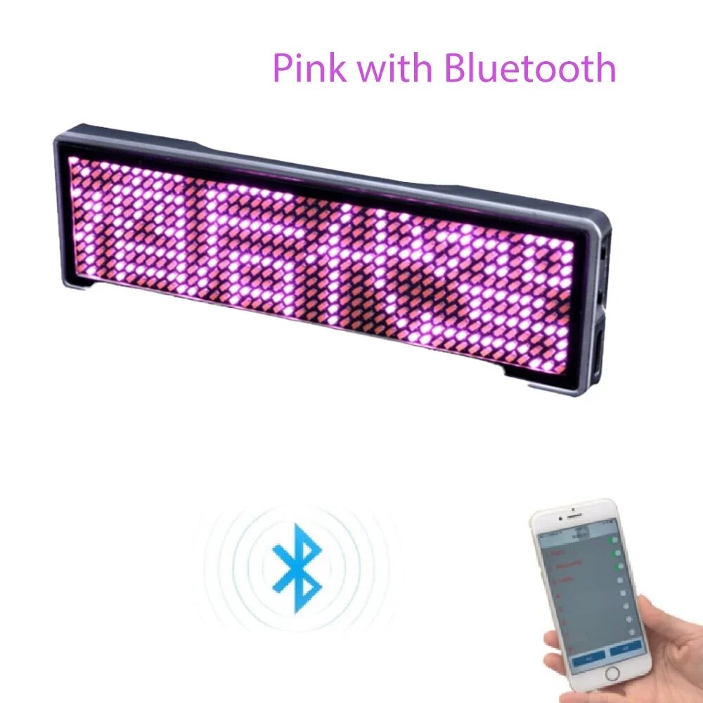 LED-бейдж розовый с Bluetooth