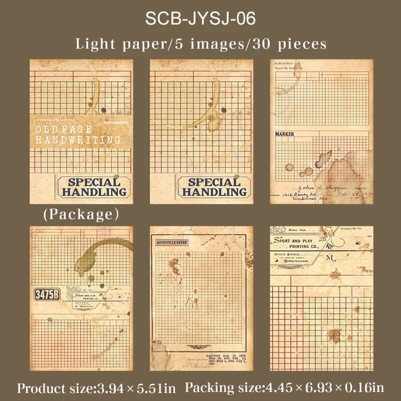 Винтажные стикеры SCB-JYSJ-06 для скрапбукинга, 30 шт.