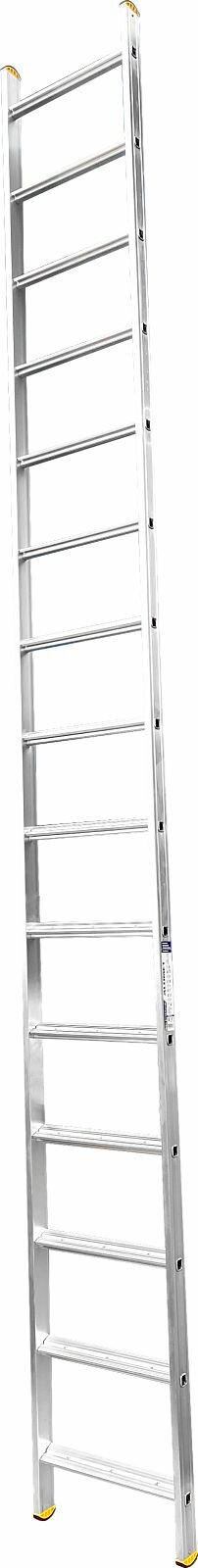 Алюминиевая приставная односекционная лестница Алюмет широкая ступень 62 мм