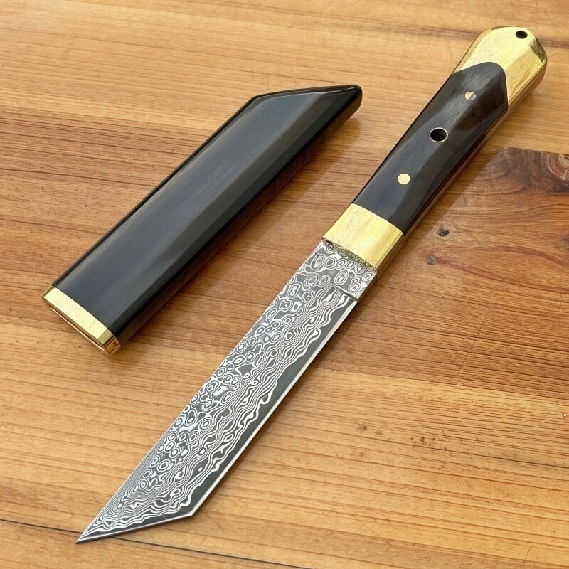 Горячая продажа ножа из дамасской стали для активного отдыха, высокотвердый острый стальной нож ручной ковки для мяса, нож для нарезки фруктов