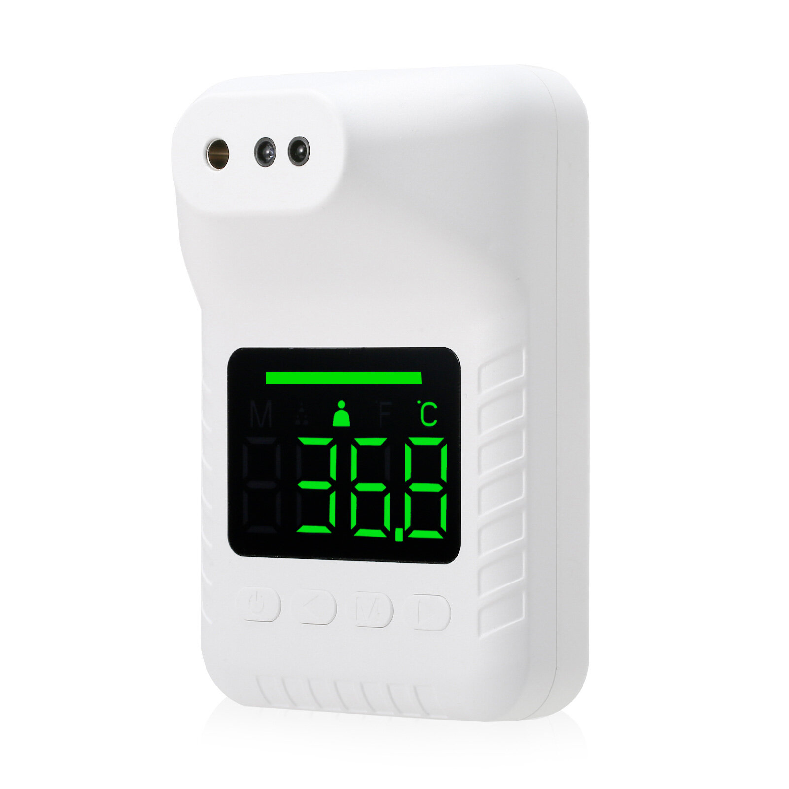 Накладной бесконтактный ИК-термометр с многоязычным голосовым вещанием ℃/℉ автоматическое измерение температуры лба 3-х цветная тревога при повышении температуры настенная или штативная для дома офиса школы общественных мест черный ABS разрешение 0.2℃