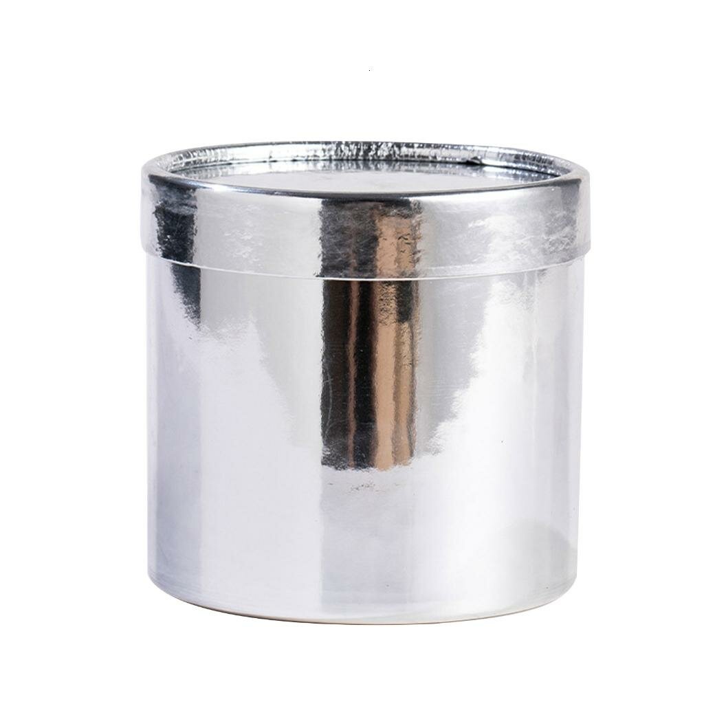 Круглые коробки для упаковки роз, Серебро