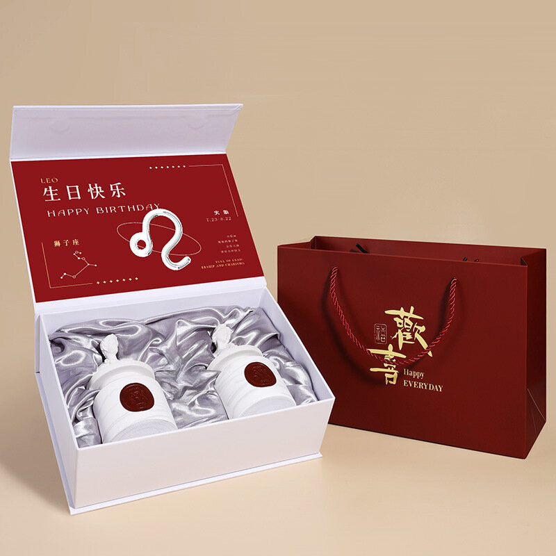 Бесплатная доставка, подарок на День святого Валентина, подарок на день рождения, фигурка из серии Joy, ароматизированная свеча, подарок с двенадцатью созвездиями для лучшего друга, новогодняя подарочная коробка