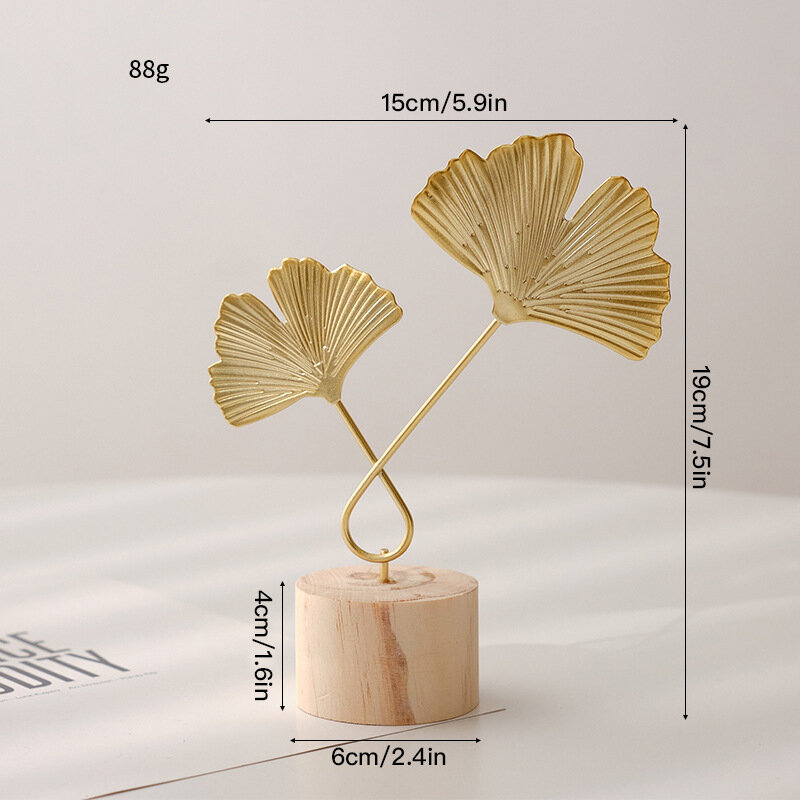 Скандинавский стиль, легкая роскошь, металлические изделия, креативные украшения для дома, гостиной, входа, винный шкаф, железное искусство, украшения в виде листьев гинкго