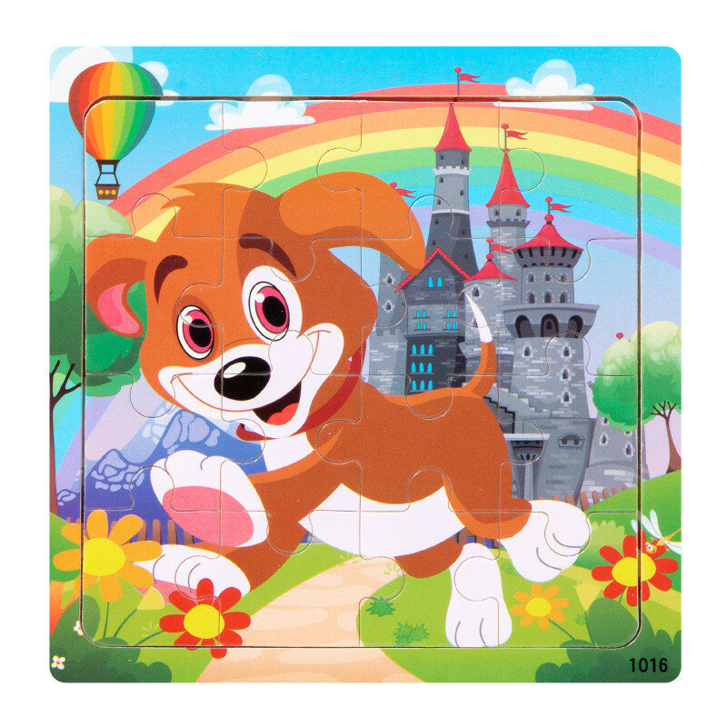 Wooden toddler puzzle with animal themes for childs brain training and playtime style 12