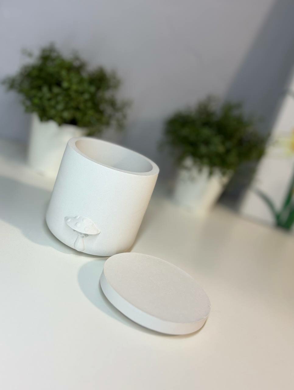 Подсвечник-кашпо "Мухомор", для раскрашивания, высокопрочный гипс, 150мл