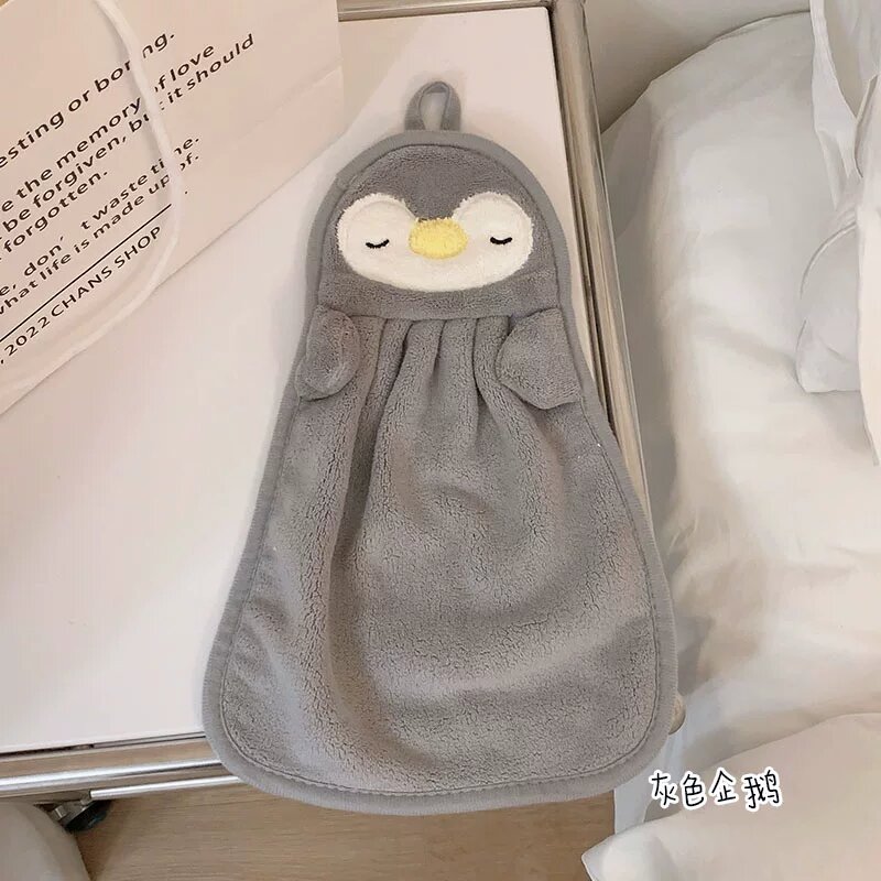 Креативное и милое полотенце для рук, подвесное, с мультяшным рисунком, супервпитывающее, без ворса, для дома, ванной и