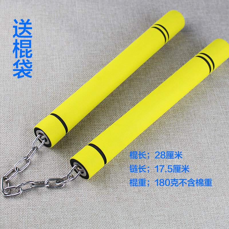 Пенопластовые нунчаки для тренировок новичков, детских выступлений, в стиле Брюса Ли, из нержавеющей стали, нунчаки для тхэквондо и боевых искусств.