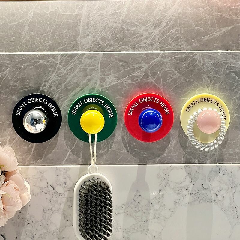 Настенный крючок для ванной с милым дизайном, без сверления, водонепроницаемый, с клейкой основой, для хранения резинок для волос в туалете