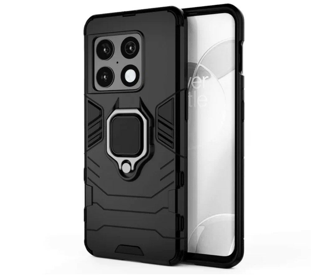 Противоударный усиленный ударопрочный чехол-бампер-пенал MyPads Heavy для OnePlus 10T / Ace Pro черный