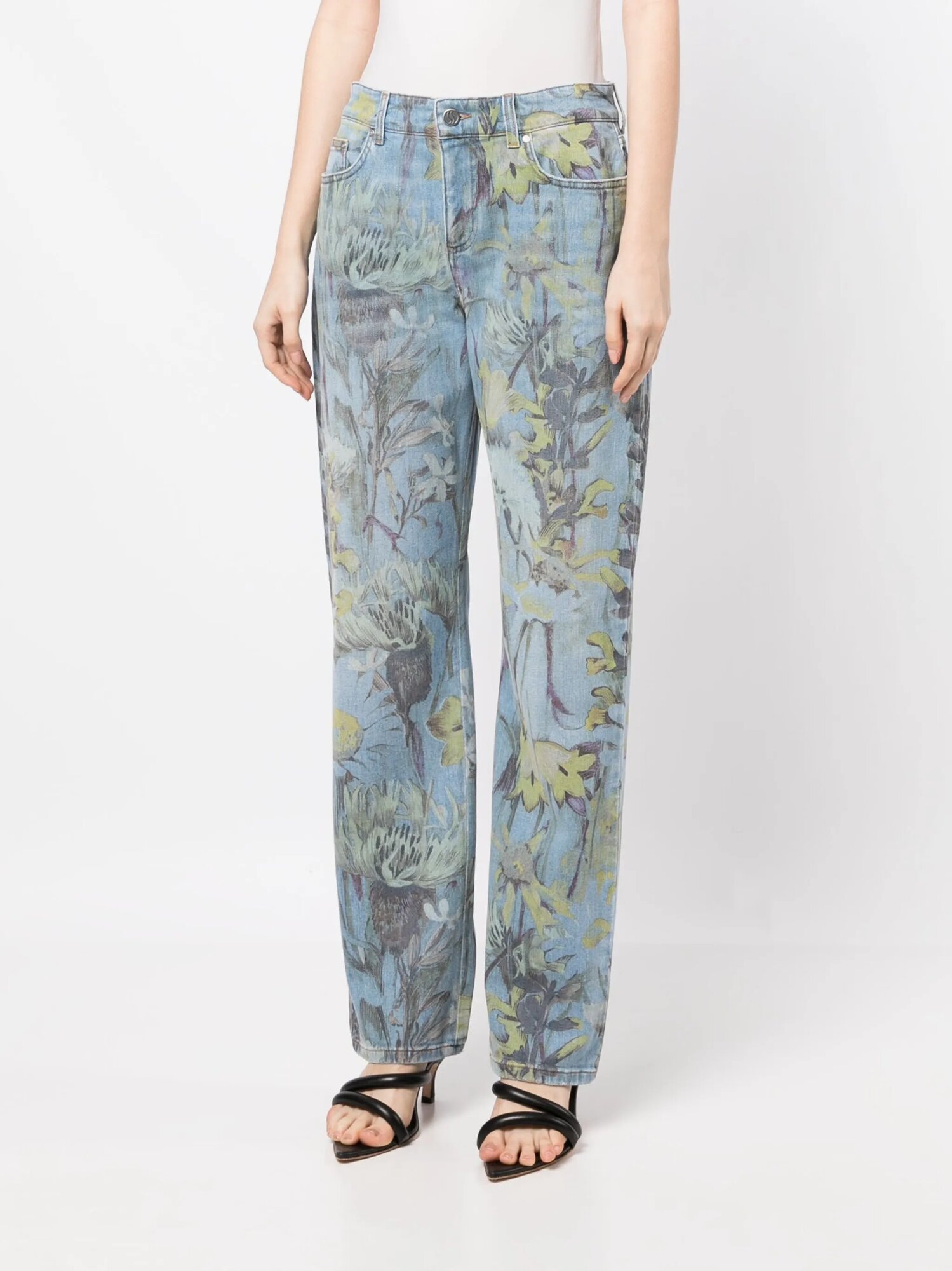 Брюки классические Stella McCartney Flora Rewild, размер 25, синий — фото 1