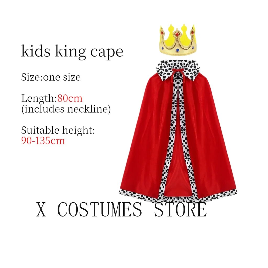 Костюм Принца Красный Плащ Полиэстер Kids Cape Crown
