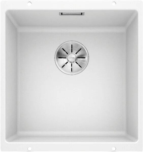 Мойка кухонная Blanco Subline 400-U 43x46, мойка для кухни, квадратная, белая, под столешницу, матовая