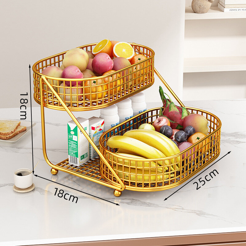 Фруктовая тарелка для гостиной, чайный столик, домашняя фруктовая тарелка, многоярусная стойка для хранения фруктов, тарелка для закусок, изысканная высококачественная корзина для хранения