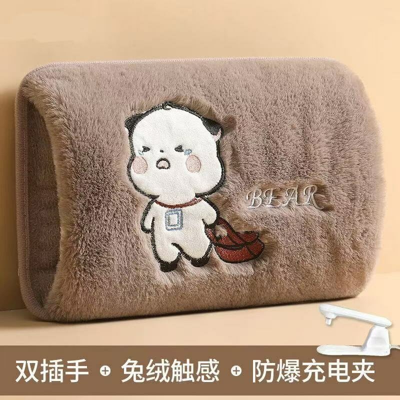 2025 Горячая бутылка с водой, перезаряжаемая, взрывобезопасная, теплая водяная сумка, национальный стандарт, мультяшный плюшевый милый грелка для рук, сумка для грелки, теплая для ребенка