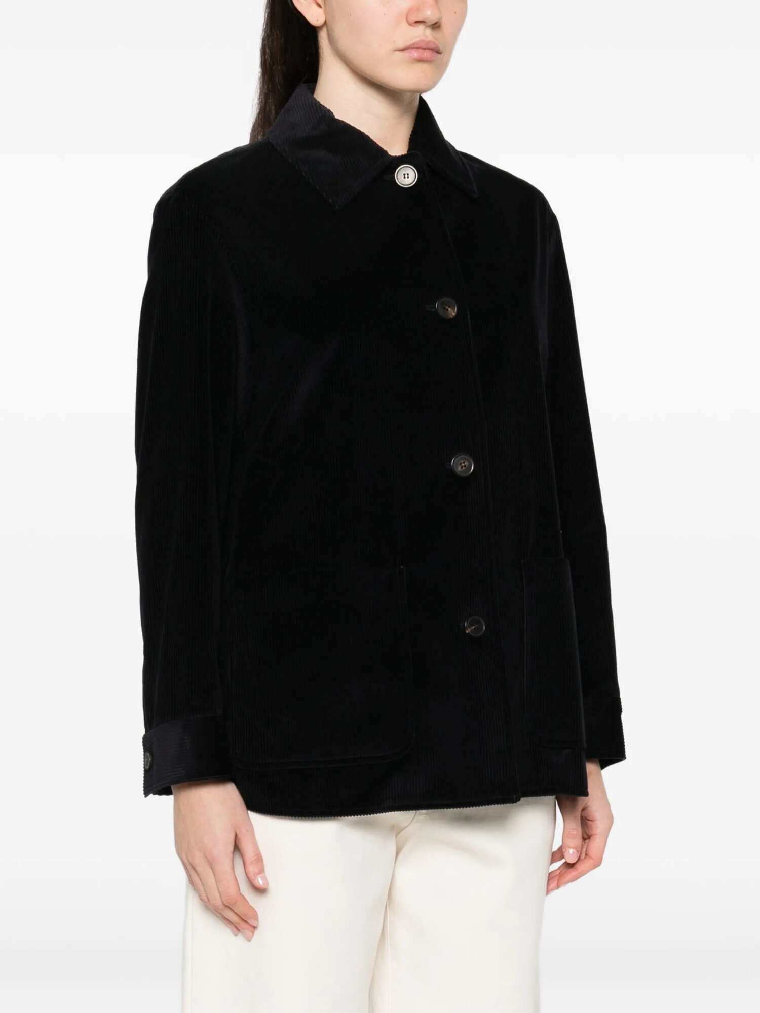 Рубашка Max Mara Buttoned corduroy shirt, размер 44, синий — фото 1