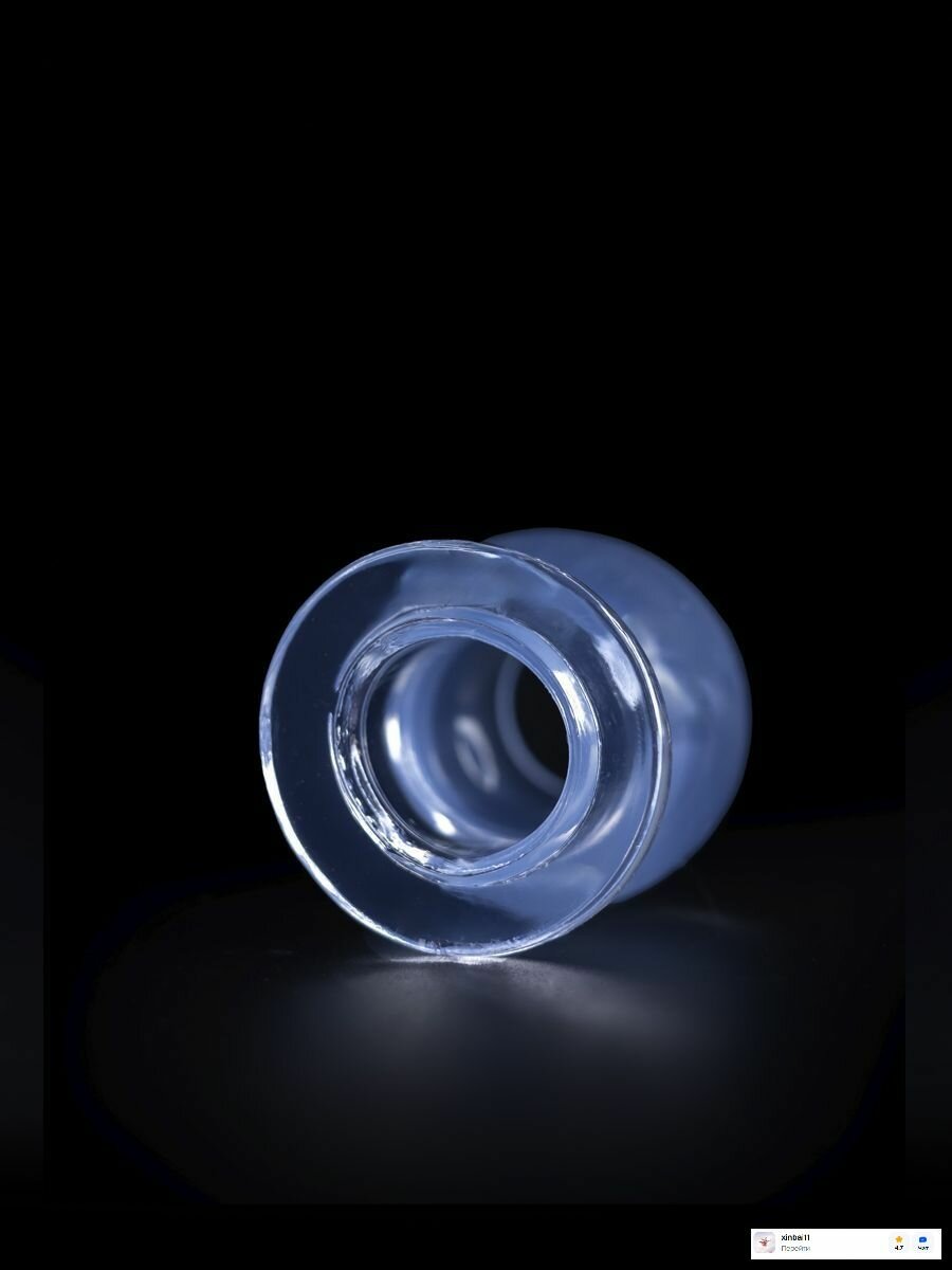 Анальная пробка, прозрачный, белый, 25 мм