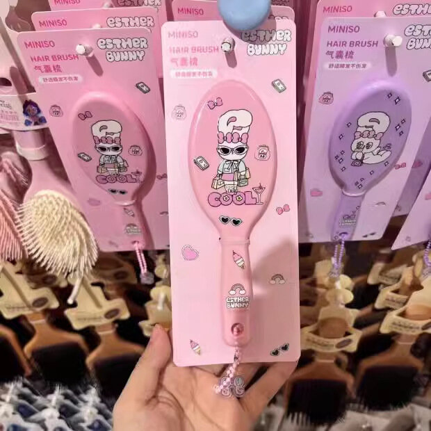Портативная расческа MINISO Sanrio для женщин, 3D массажная подушка, воздушная подушка