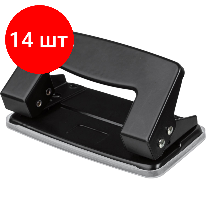 Комплект 14 штук, Дырокол ATTACHE 6304 до 10л, металл, черный