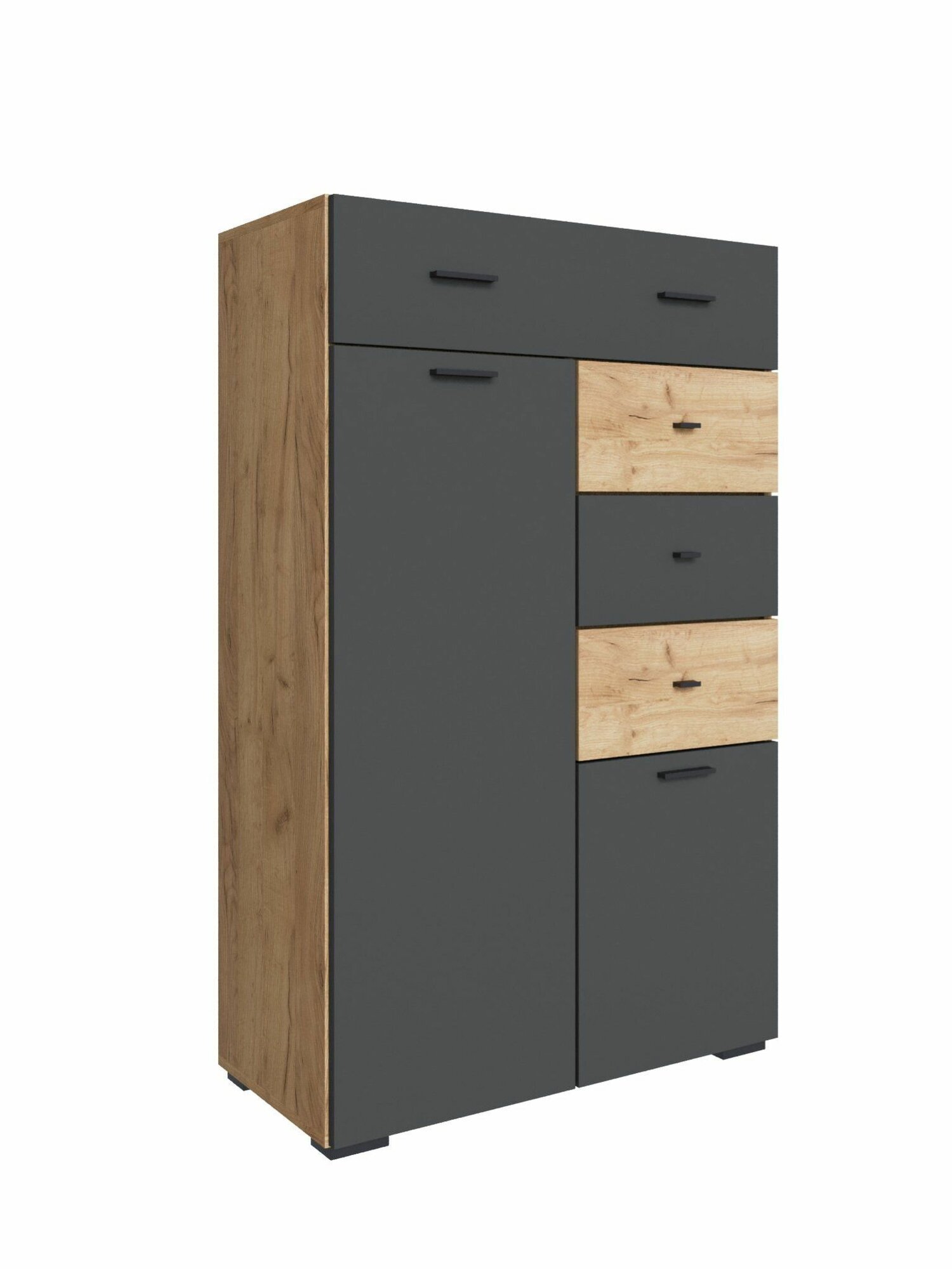 Комод Гостиная Дублин (дуб крафт золотой/графит серый) 1284х800х376 тэкс