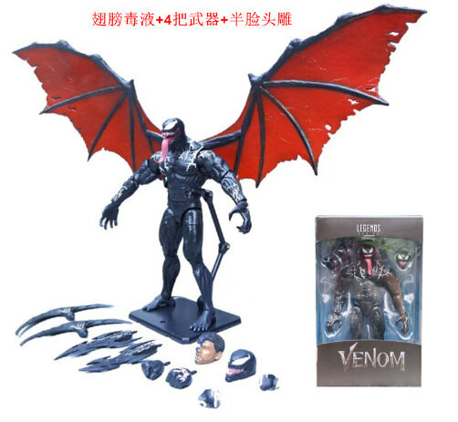 Высококачественная 7-дюймовая версия комикса Venom, двукрылая резня, крылья Человека-паука, фигурка Venom, подвижная модель, украшения