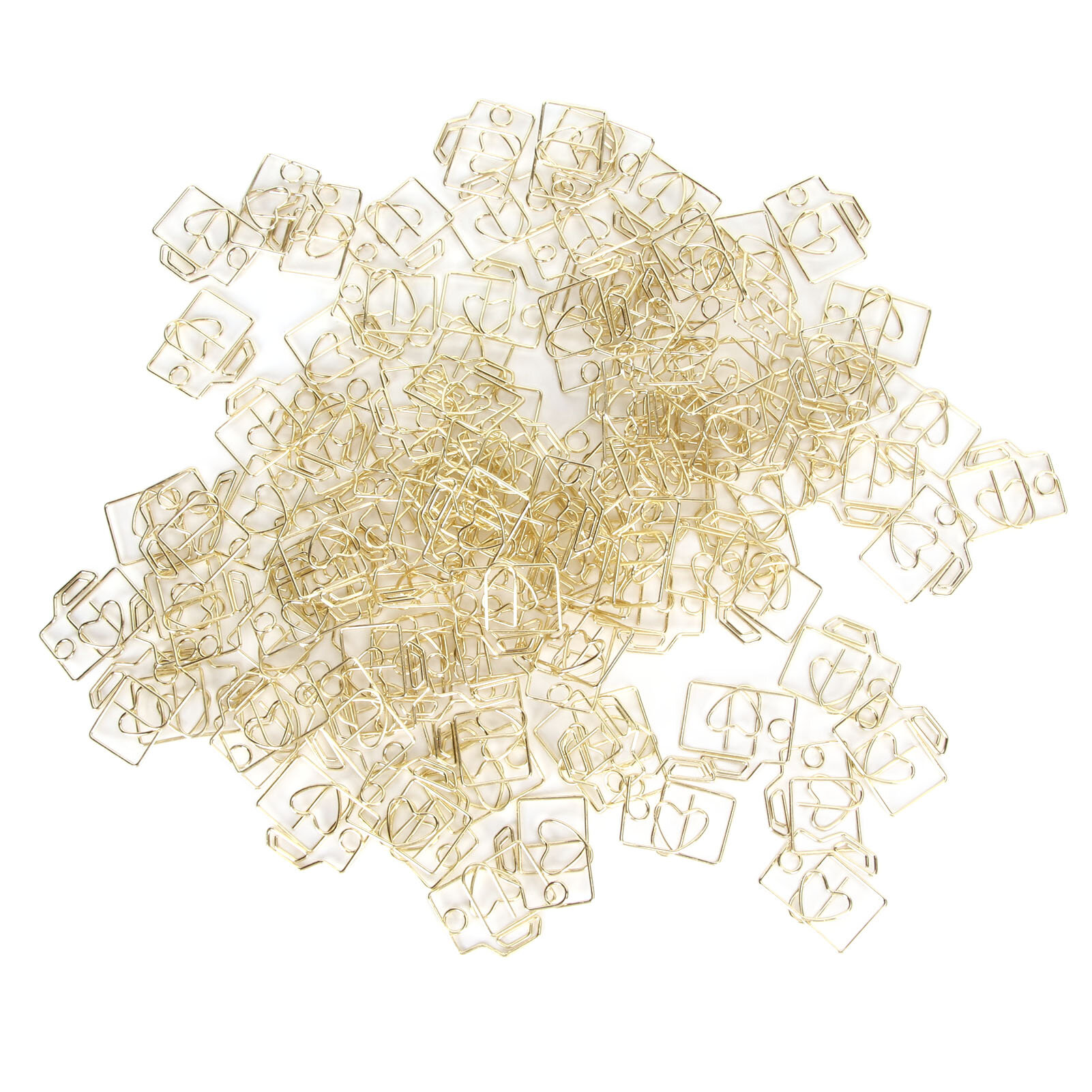 100 шт. скрепок для бумаги, предотвращающих скольжение, в форме камеры, декоративные металлические скрепки для бумажных документов, золотые