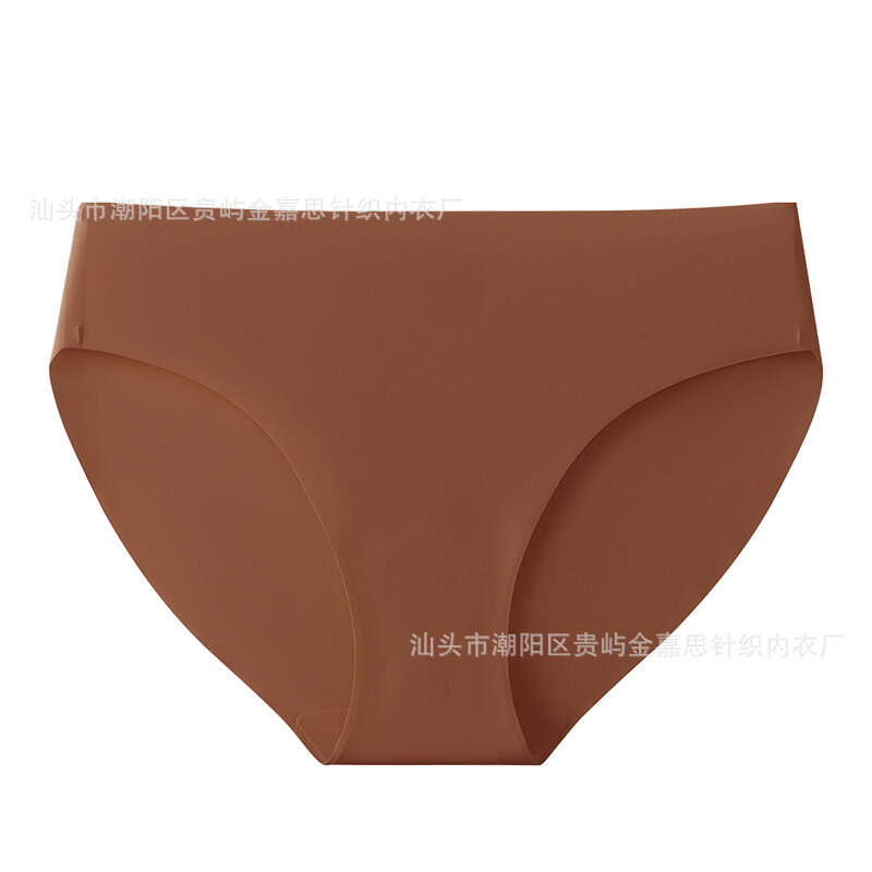 Новое европейское и американское бесшовное нижнее белье из ледяного шелка для женщин, низкая талия, большие размеры, дышащее, быстро сохнущее, спортивное нижнее белье для йоги.