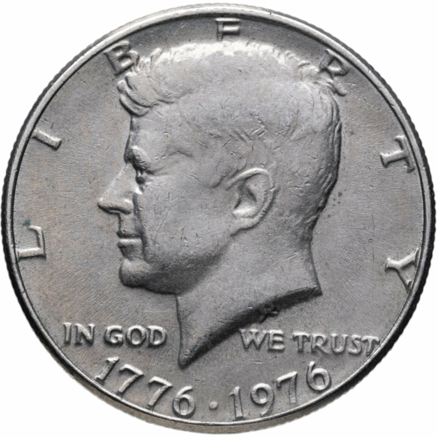 США 50 центов 1/2 доллара, half dollar 1976 "200 лет независимости США", Мельхиор медь-никель, в сохранности XF-AU